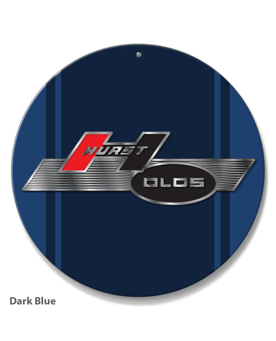 Oldsmobile HURST/OLDS Emblem 1968 Round Aluminum Sign – Legend Lines