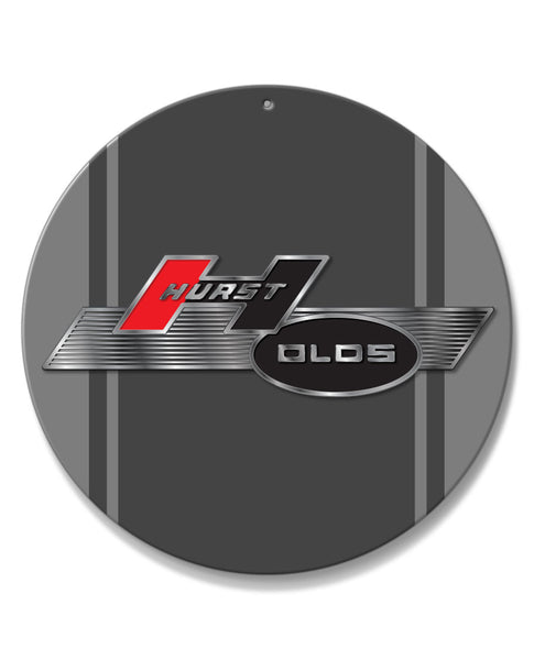 Oldsmobile HURST/OLDS Emblem 1968 Round Aluminum Sign – Legend Lines