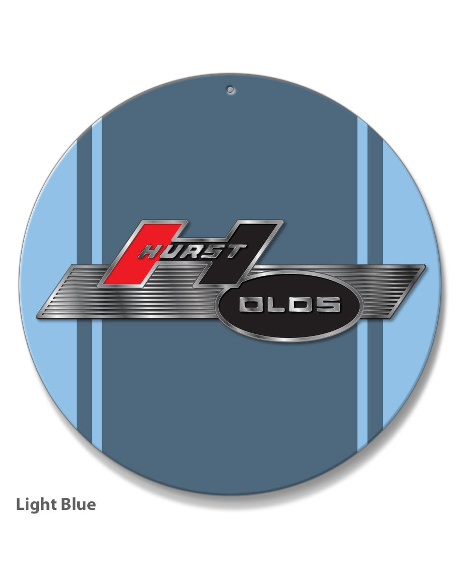 Oldsmobile HURST/OLDS Emblem 1968 Round Aluminum Sign – Legend Lines