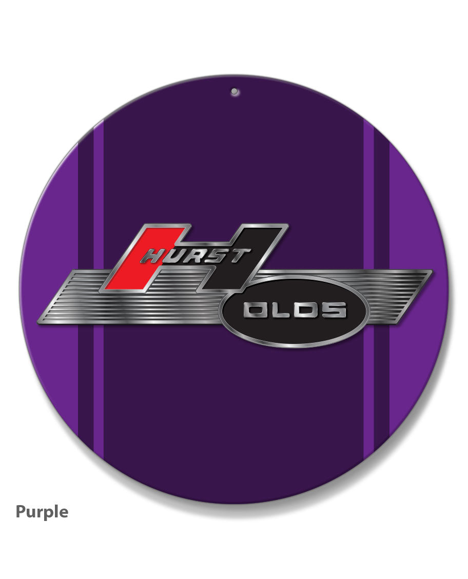 Oldsmobile HURST/OLDS Emblem 1968 Round Aluminum Sign – Legend Lines
