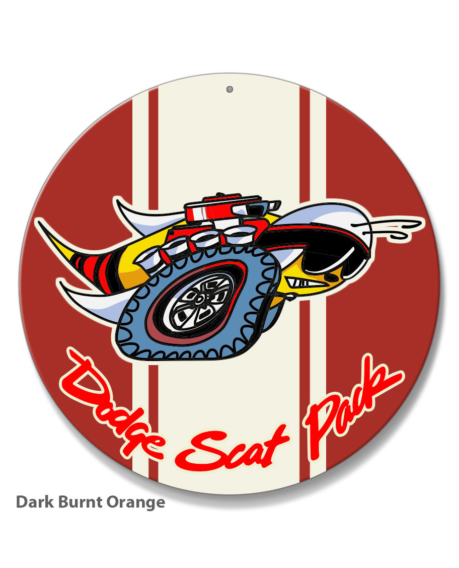 Dodge Scat Pack 1969 Emblem Round Aluminum Sign – Legend Lines