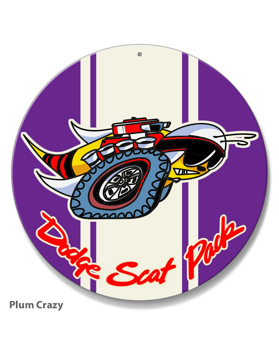 Dodge Scat Pack 1969 Emblem Round Aluminum Sign – Legend Lines