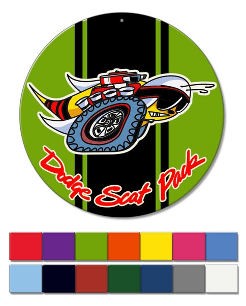 Dodge Scat Pack 1969 Emblem Round Aluminum Sign – Legend Lines