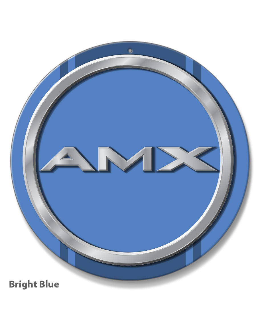 1968 - 1969 AMC AMX Quarter Panel Circle Emblem Round Aluminum Sign ...