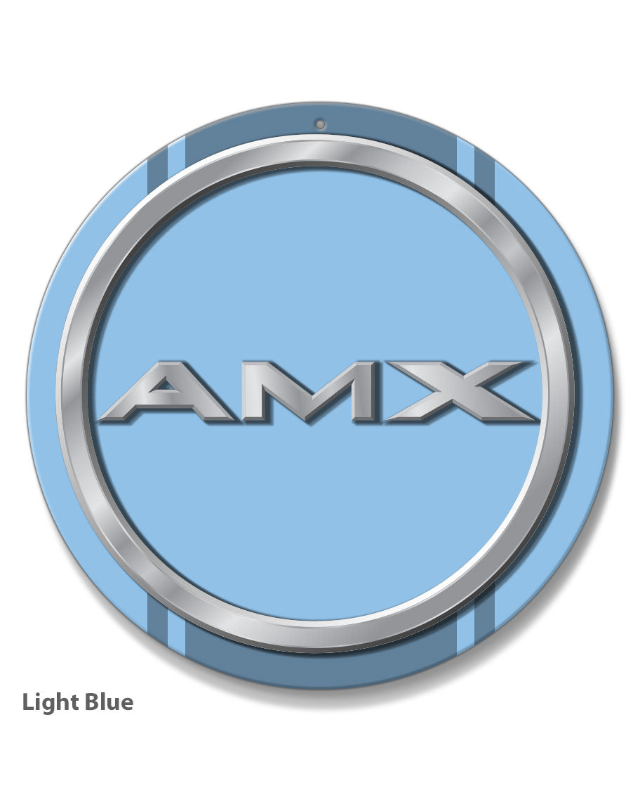 1968 - 1969 AMC AMX Quarter Panel Circle Emblem Round Aluminum Sign ...