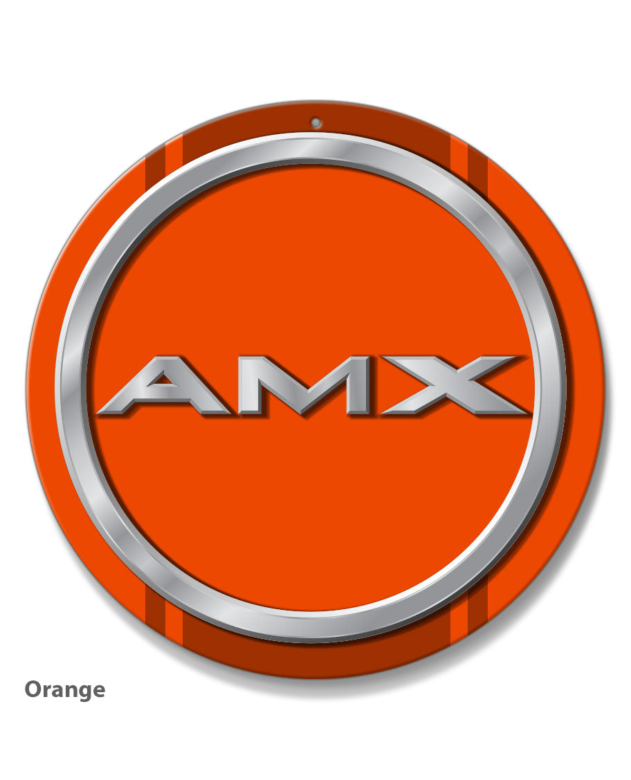 1968 - 1969 AMC AMX Quarter Panel Circle Emblem Round Aluminum Sign ...