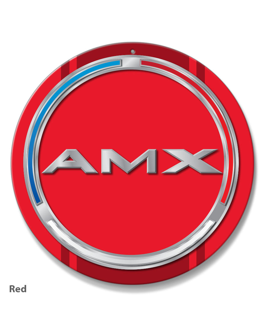 1970 AMC AMX Quarter Panel Circle Emblem Novelty Round Aluminum Sign ...