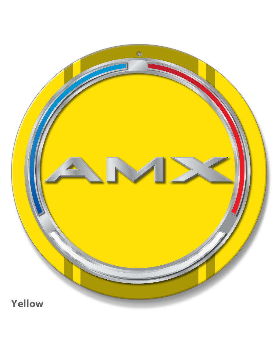 1970 AMC AMX Quarter Panel Circle Emblem Novelty Round Aluminum Sign ...