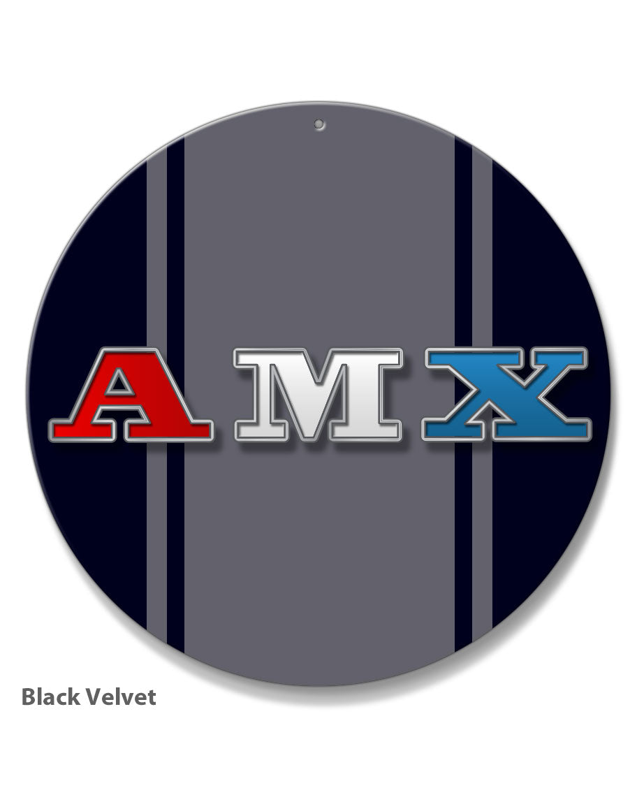 1971 - 1974 AMC AMX Emblem Novelty Round Aluminum Sign – Legend Lines