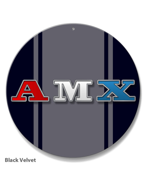 1971 - 1974 AMC AMX Emblem Novelty Round Aluminum Sign – Legend Lines