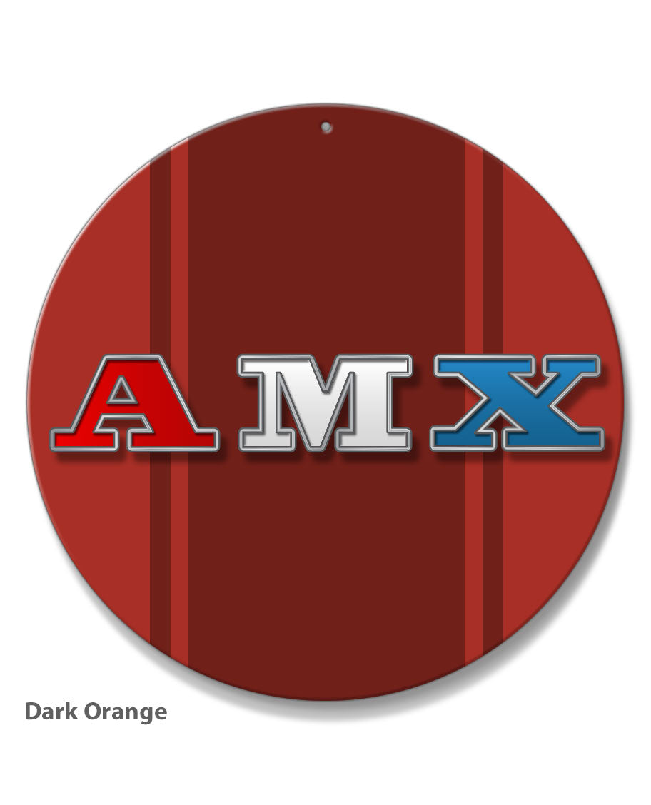 1971 - 1974 AMC AMX Emblem Novelty Round Aluminum Sign – Legend Lines