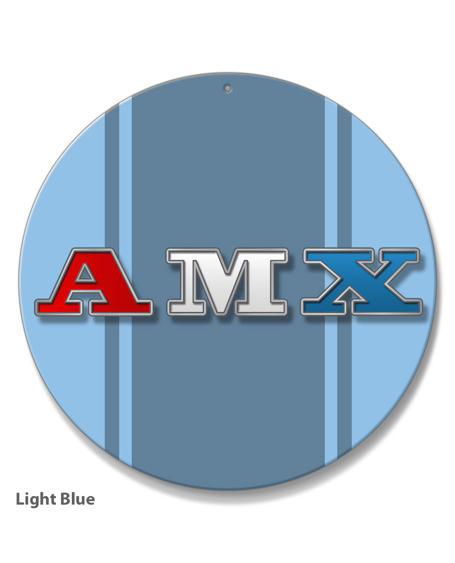 1971 - 1974 AMC AMX Emblem Novelty Round Aluminum Sign – Legend Lines