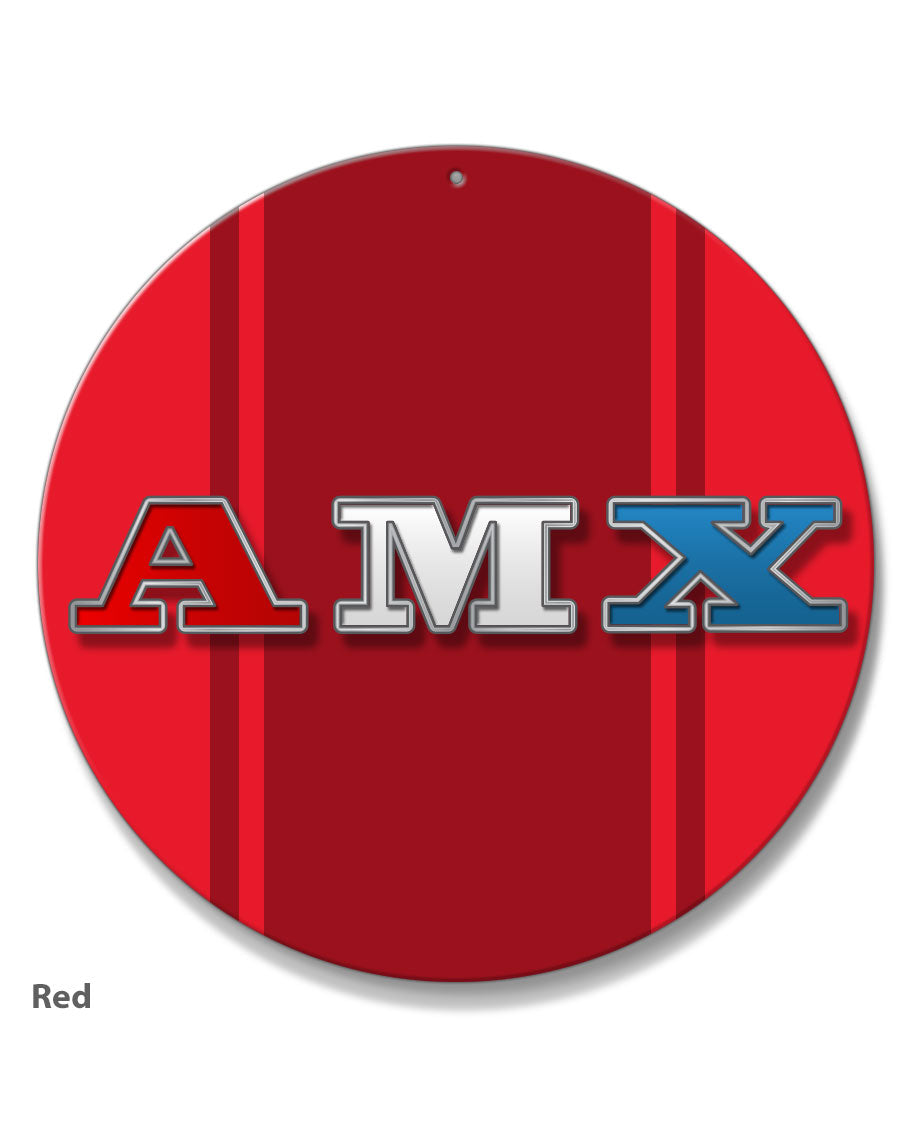 1971 - 1974 AMC AMX Emblem Novelty Round Aluminum Sign – Legend Lines