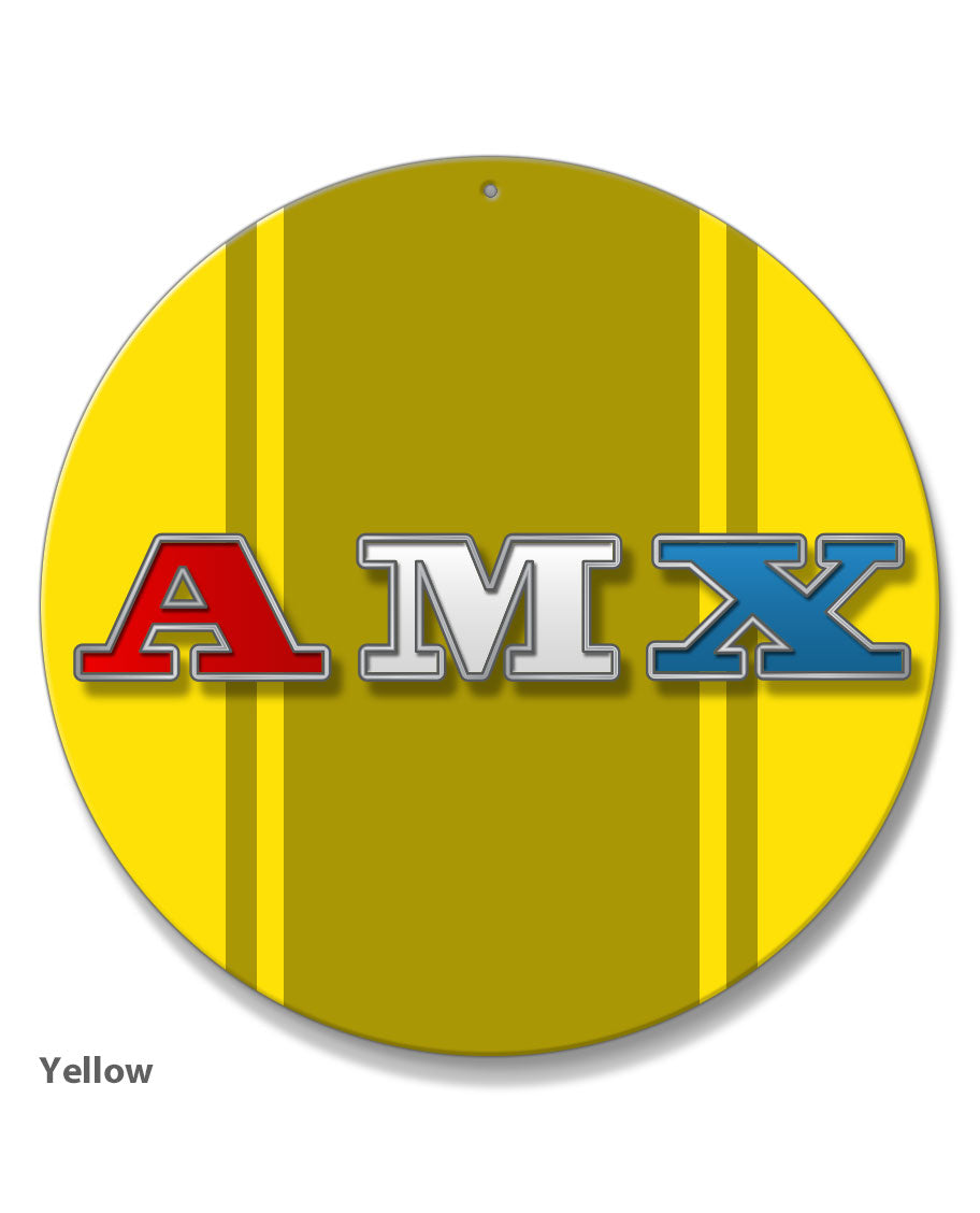 1971 - 1974 AMC AMX Emblem Novelty Round Aluminum Sign – Legend Lines