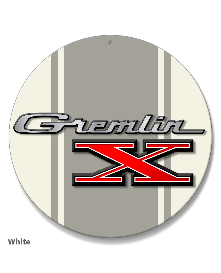 1970 - 1978 AMC Gremlin X Emblem Novelty Round Aluminum Sign – Legend Lines