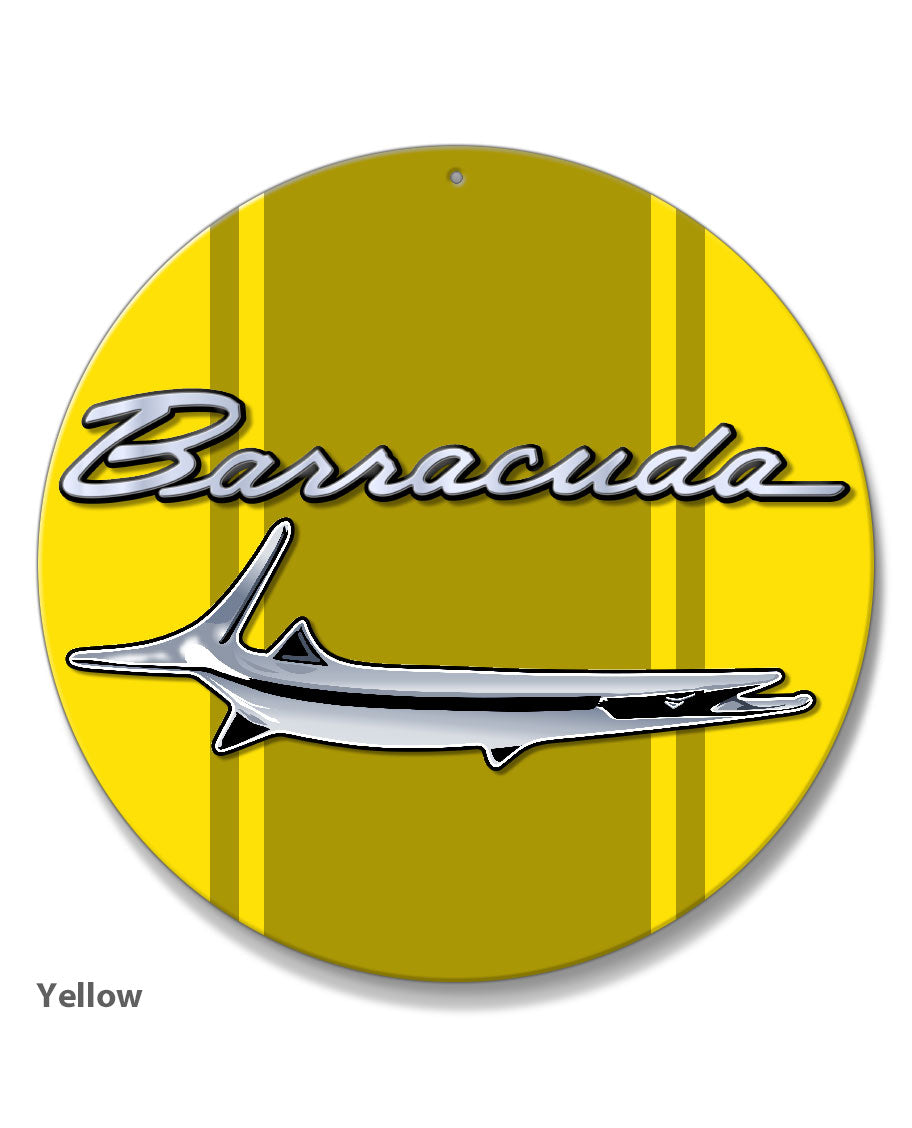 1964 - 1969 Plymouth Barracuda 'Cuda Fish Emblem Round Aluminum Sign ...