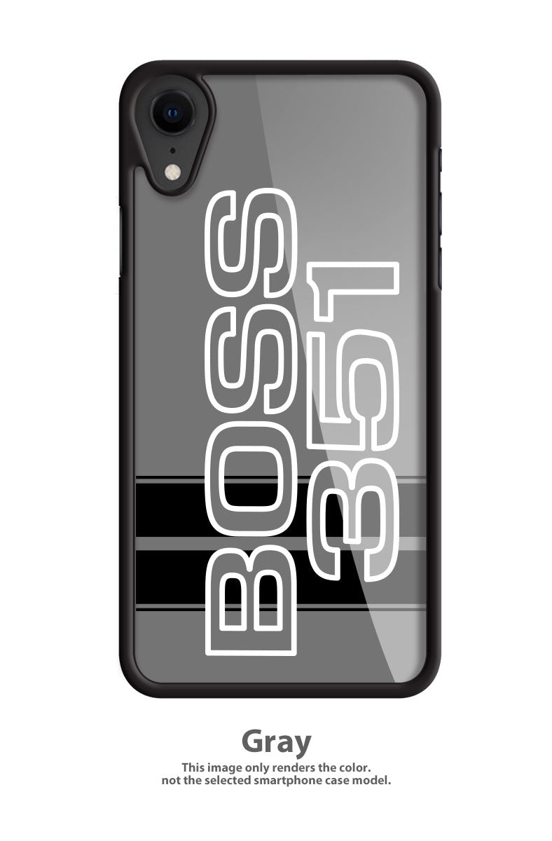 BOSS 351 c.i. V8 Engine Emblem 1971 Smartphone Case - Racing Stripes ...