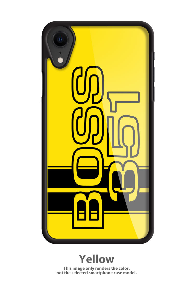 BOSS 351 c.i. V8 Engine Emblem 1971 Smartphone Case - Racing Stripes ...