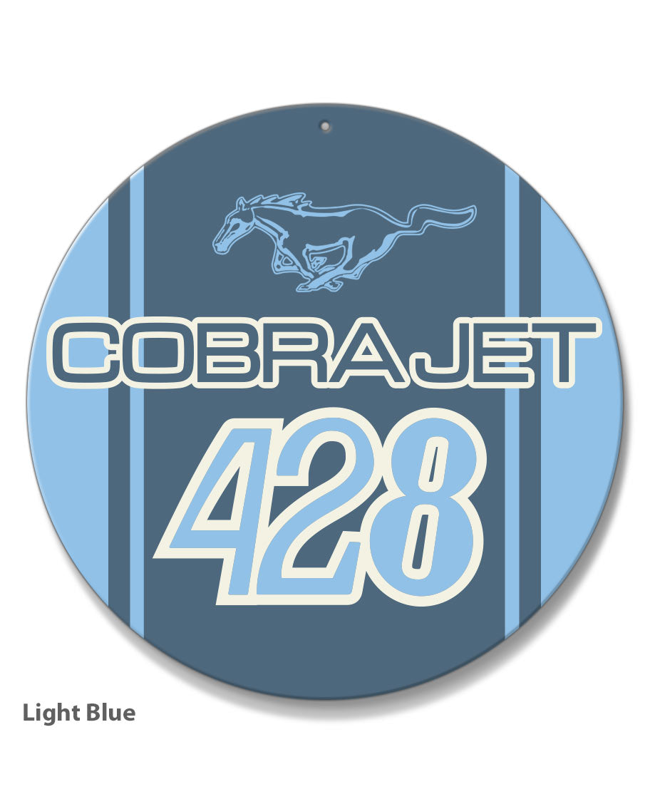 Cobra Jet 428 c.i. V8 Engine Emblem 1968 - 1970 Round Aluminum Sign ...