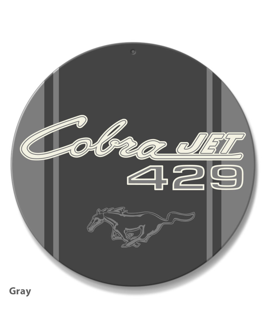 Cobra Jet 429 c.i. Emblem 1968 - 1970 Mustang Round Aluminum Sign ...