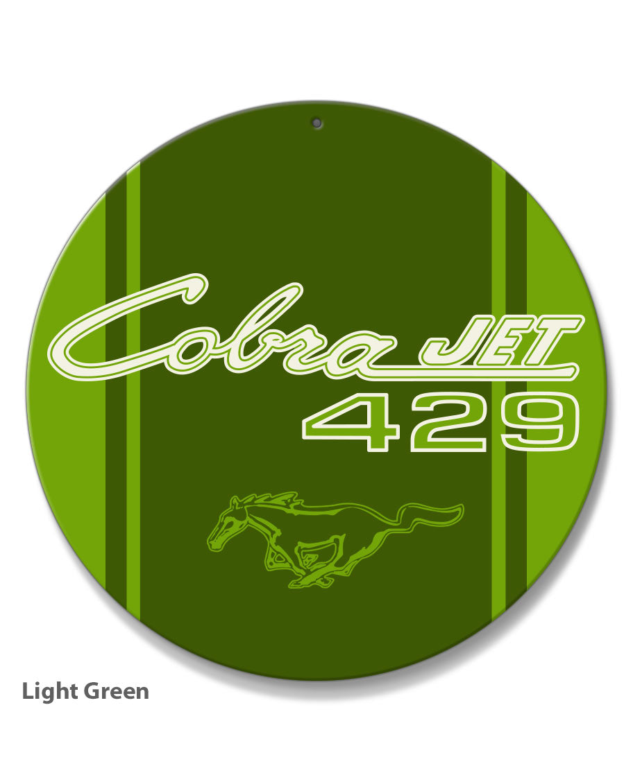 Cobra Jet 429 c.i. Emblem 1968 - 1970 Mustang Round Aluminum Sign ...