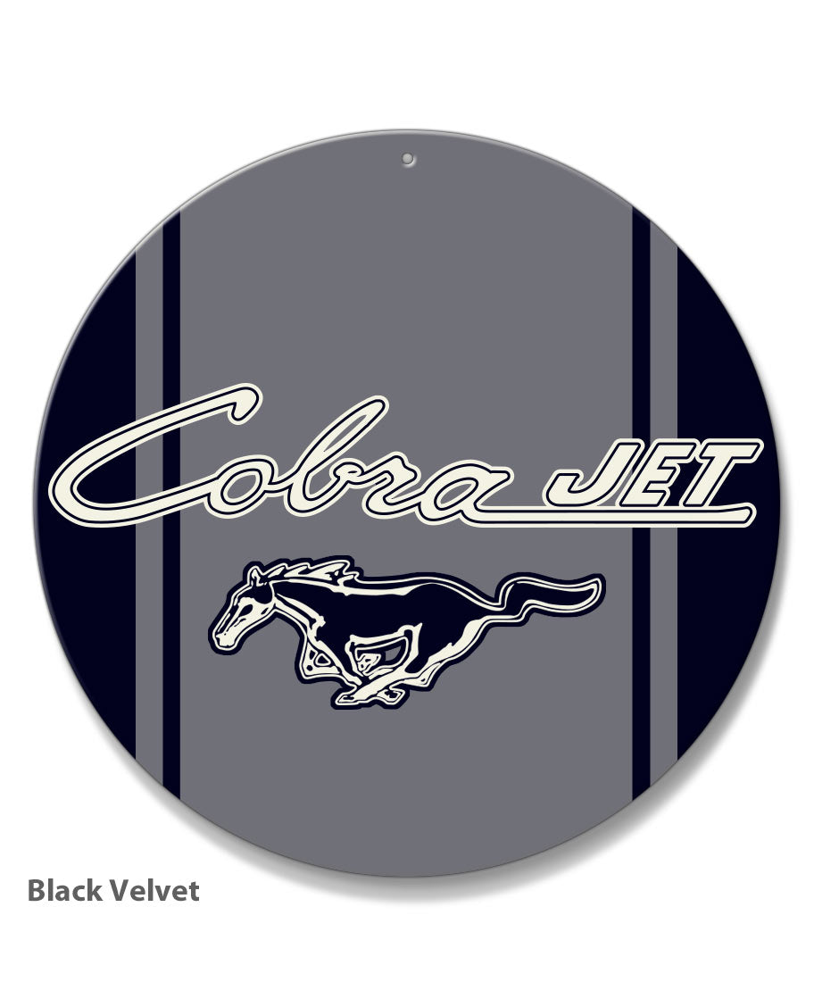 Cobra Jet Emblem Mustang Round Aluminum Sign – Legend Lines