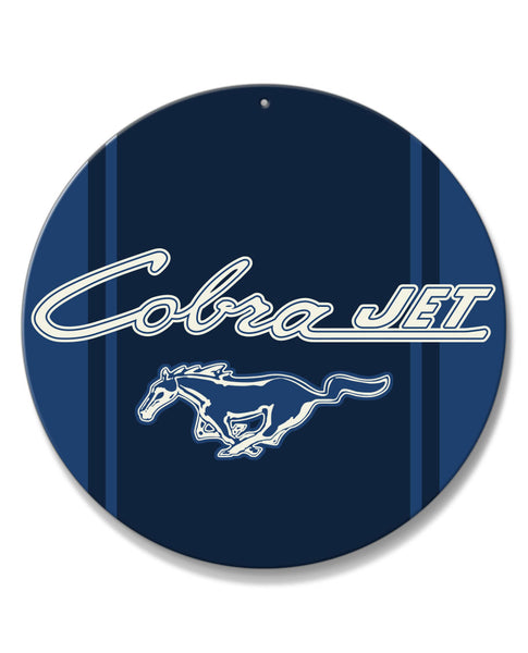 Cobra Jet Emblem Mustang Round Aluminum Sign – Legend Lines