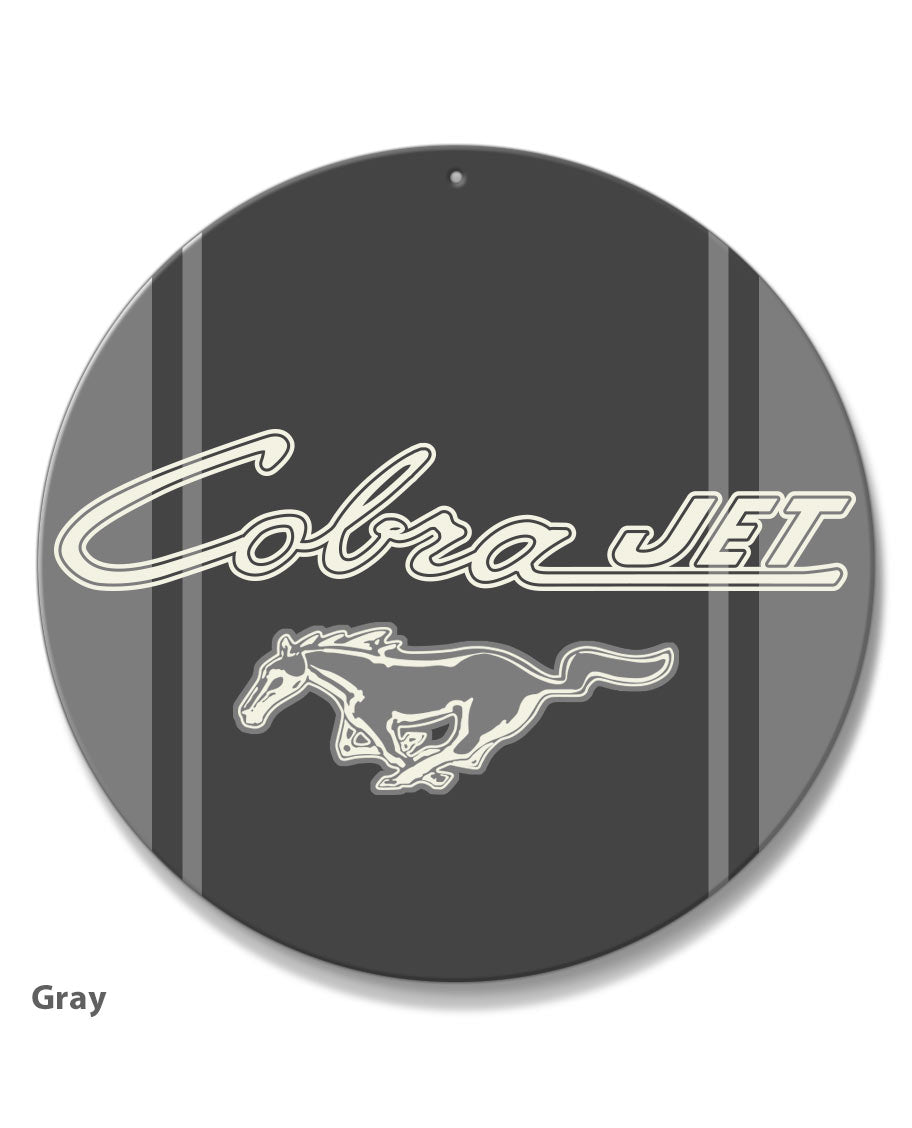 Cobra Jet Emblem Mustang Round Aluminum Sign – Legend Lines