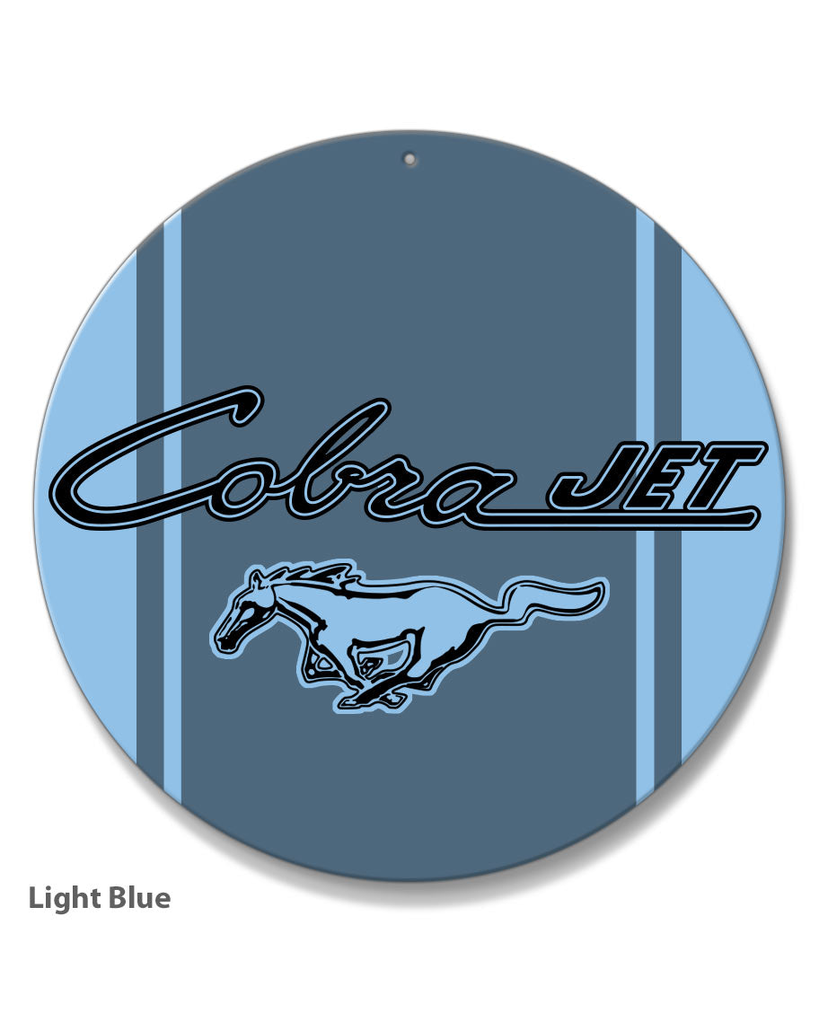 Cobra Jet Emblem Mustang Round Aluminum Sign – Legend Lines