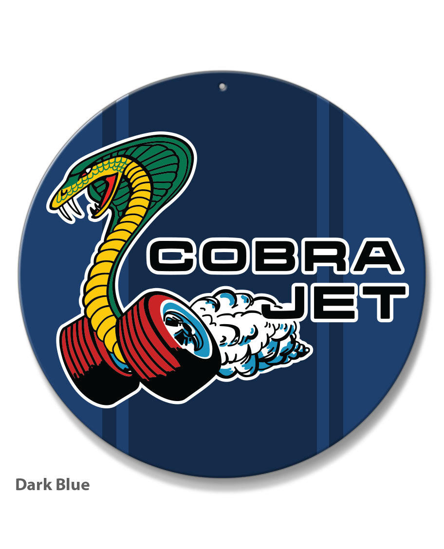 Cobra Jet Snake Emblem 1968 - 1969 Round Aluminum Sign – Legend Lines