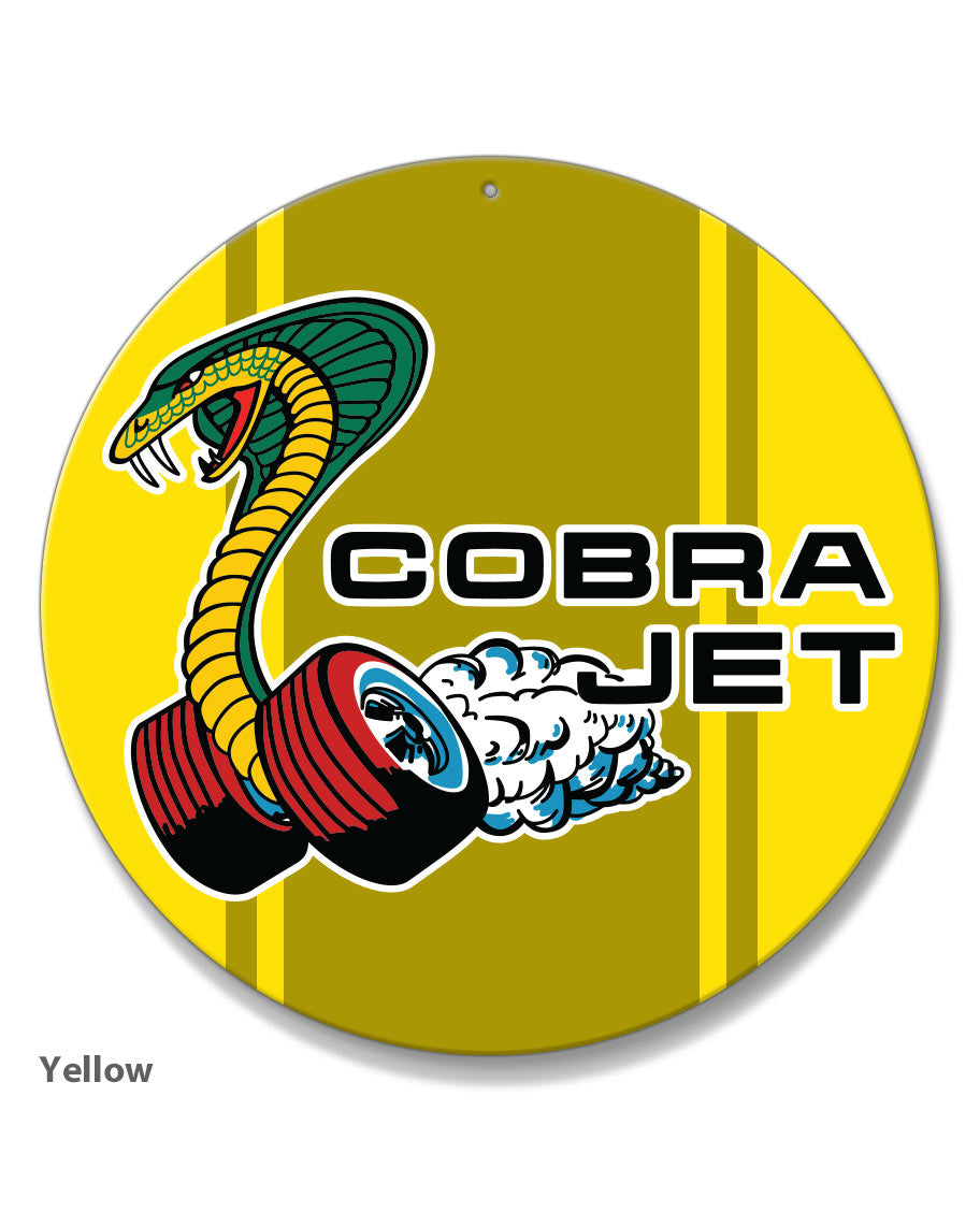 Cobra Jet Snake Emblem 1968 - 1969 Round Aluminum Sign – Legend Lines