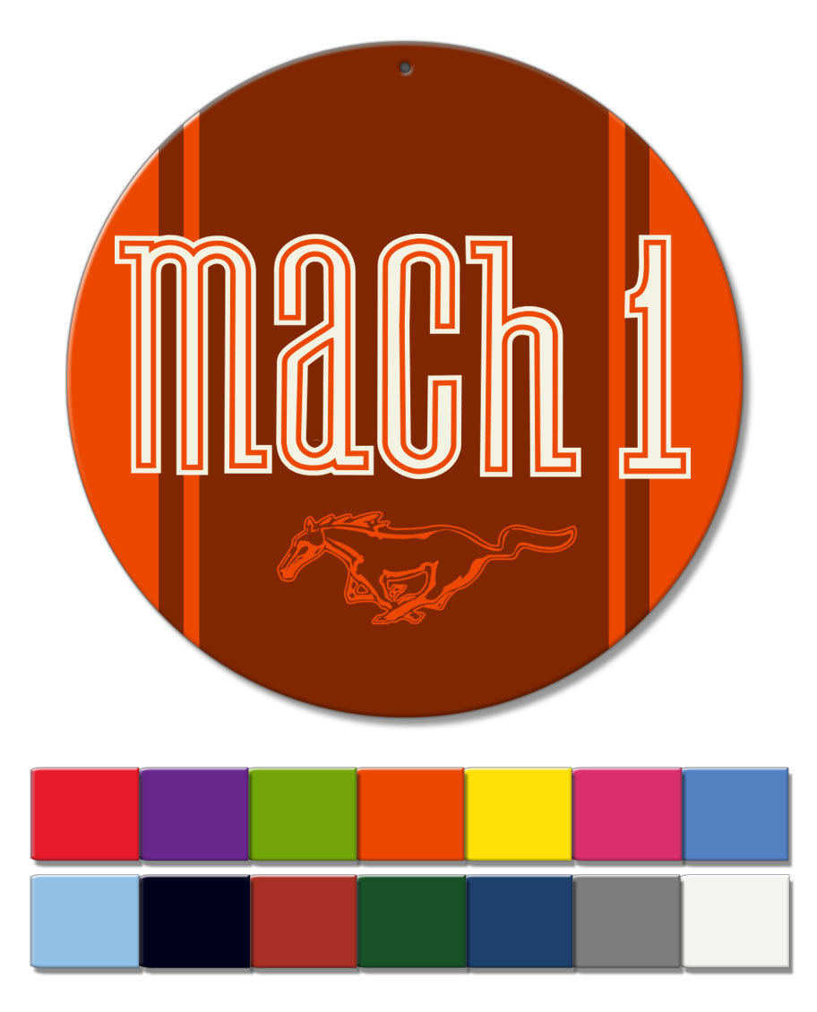 Ford Mustang Mach 1 Emblem Round Aluminum Sign – Legend Lines