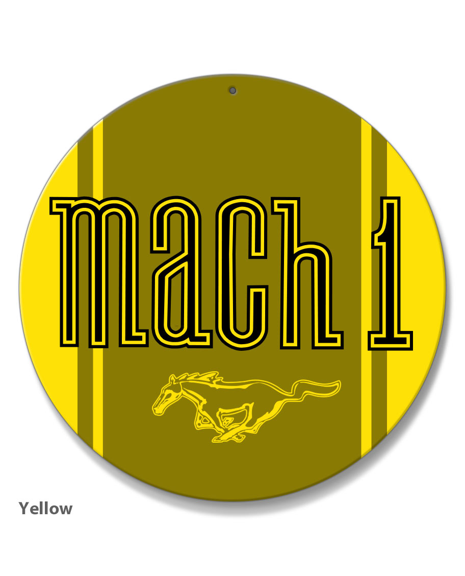 Ford Mustang Mach 1 Emblem Round Aluminum Sign – Legend Lines