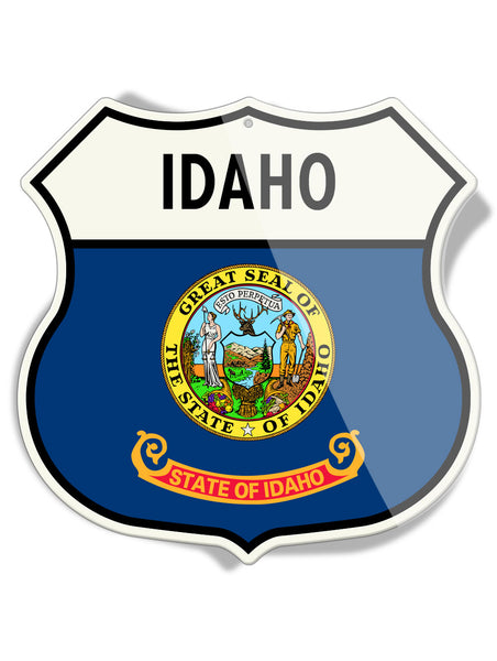 State Flag of Idaho - Shield Shape - Aluminum Sign – Legend Lines