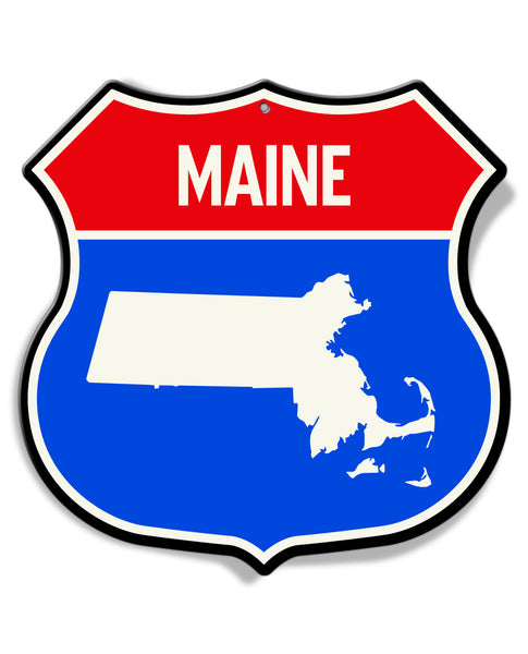 State of Maine Interstate - Shield Shape - Aluminum Sign – Legend Lines