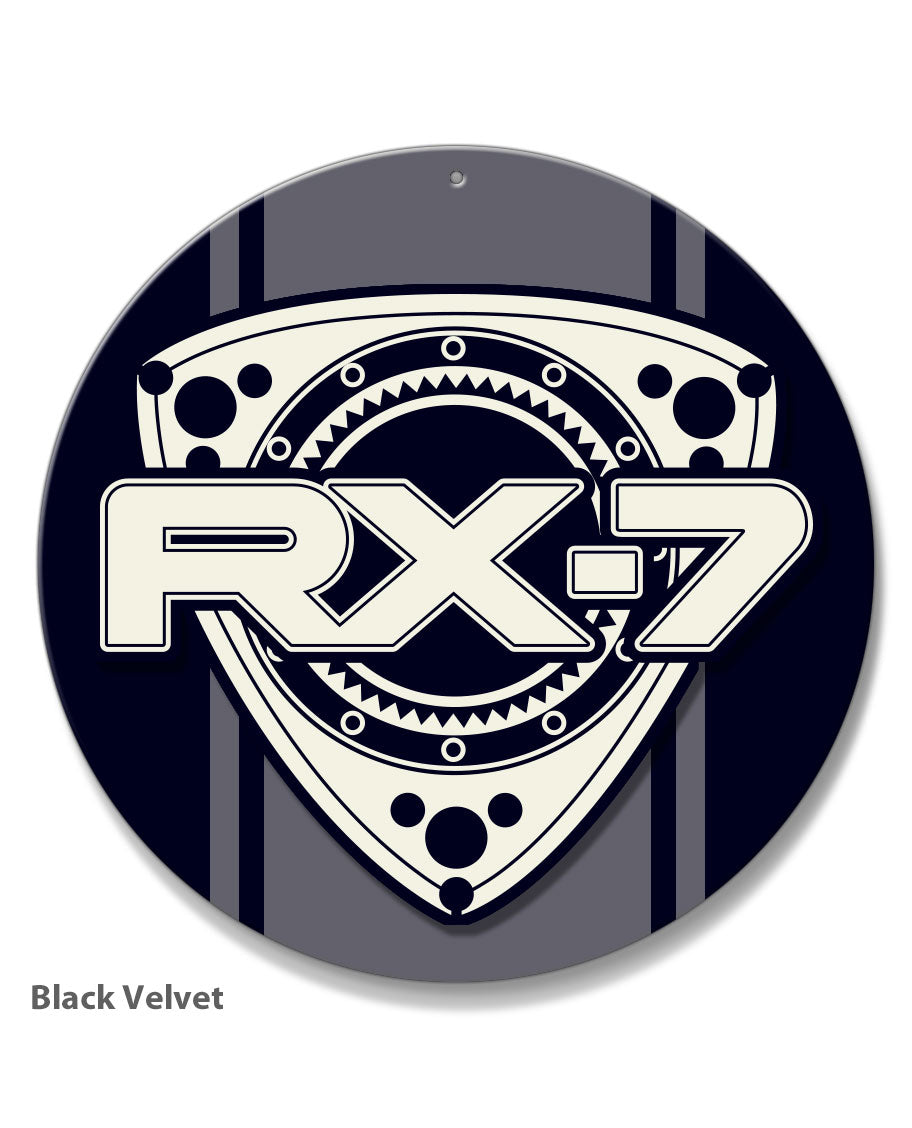 Mazda Rx-7 Series 2 Rotary Emblem Round Aluminum Sign – Legend Lines