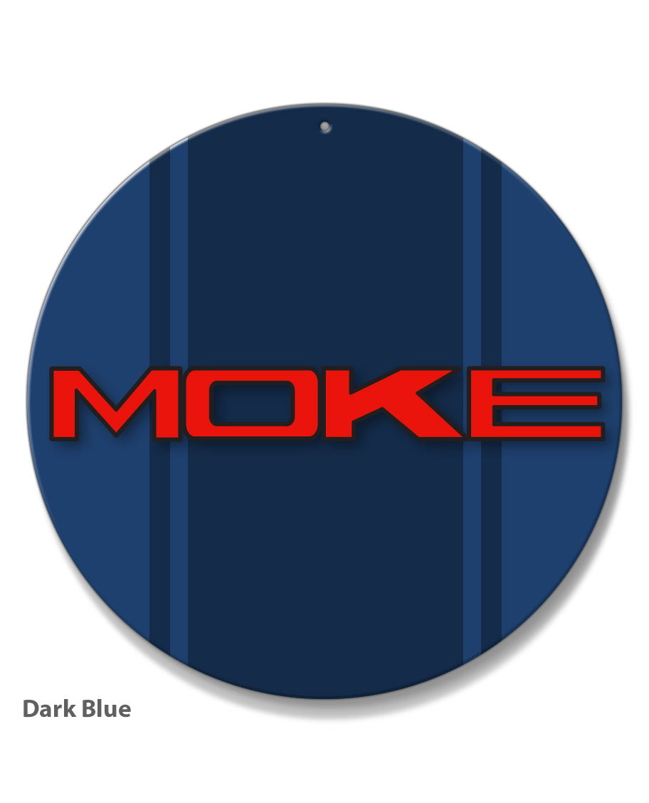 Mini Moke Emblem Round Aluminum Sign – Legend Lines