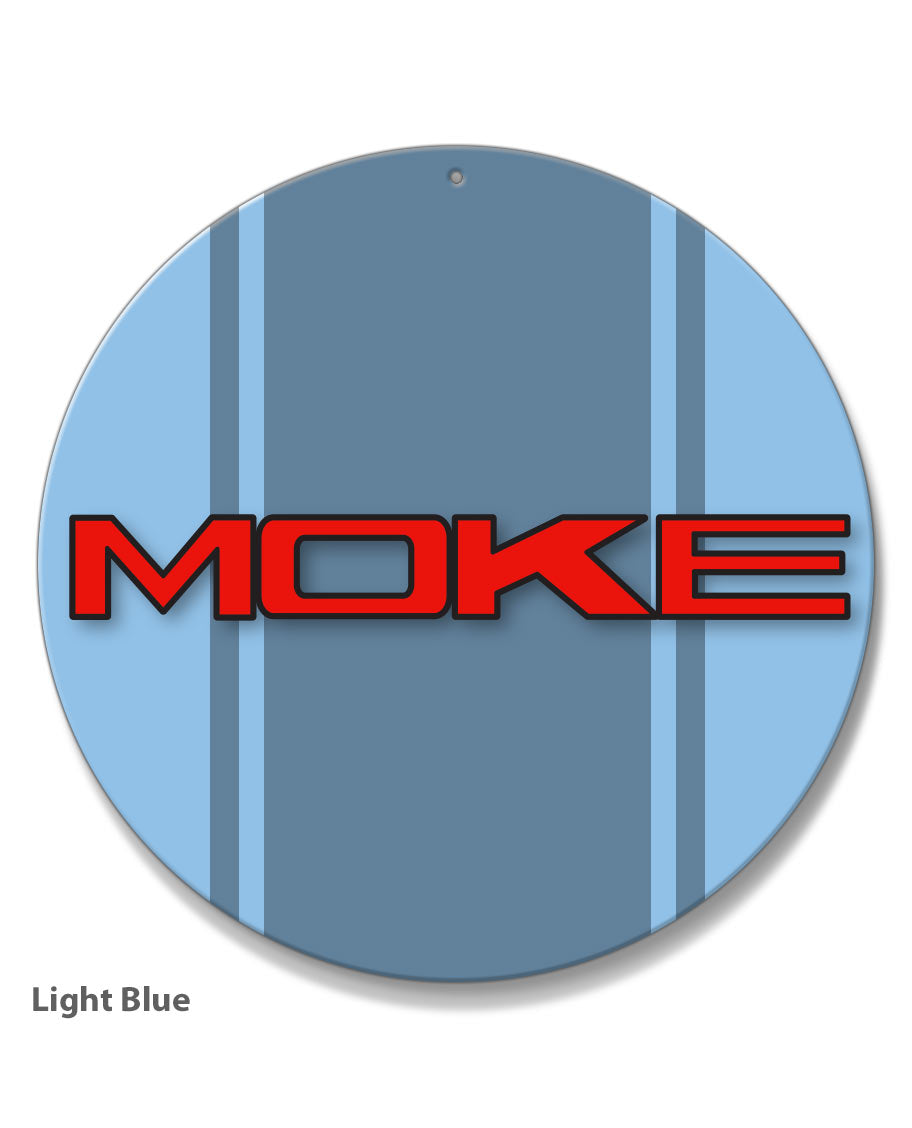 Mini Moke Emblem Round Aluminum Sign – Legend Lines