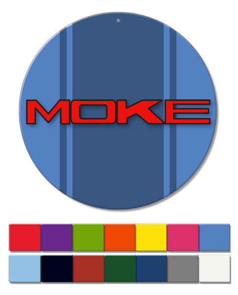 Mini Moke Emblem Round Aluminum Sign – Legend Lines