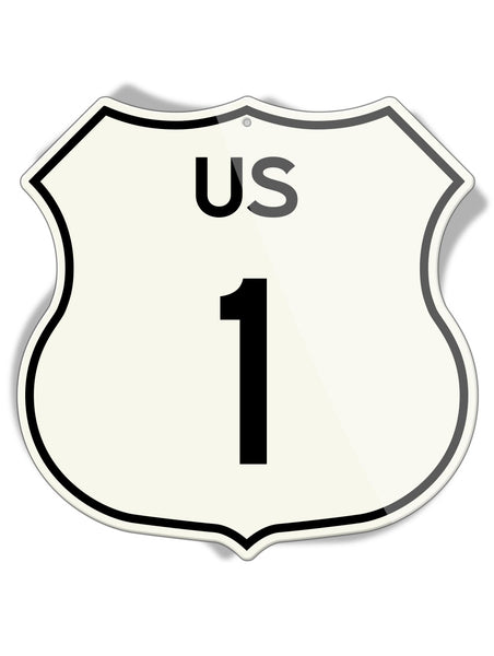 - U.S. California Route 1 - Shield Shape - Aluminum Sign – Legend Lines