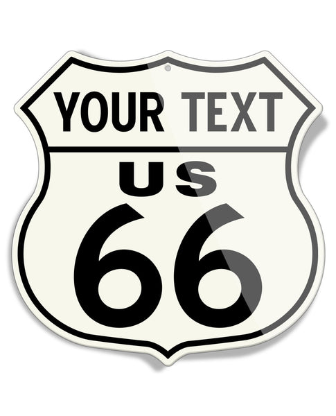 Route 66 - Personalized Text - Shield Shape - Aluminum Sign – Legend Lines
