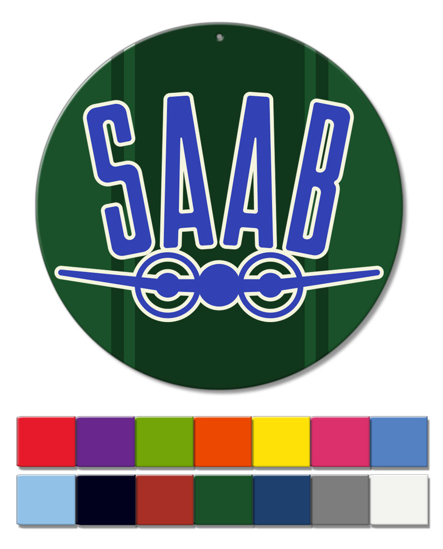 Saab Emblem Round Aluminum Sign – Legend Lines