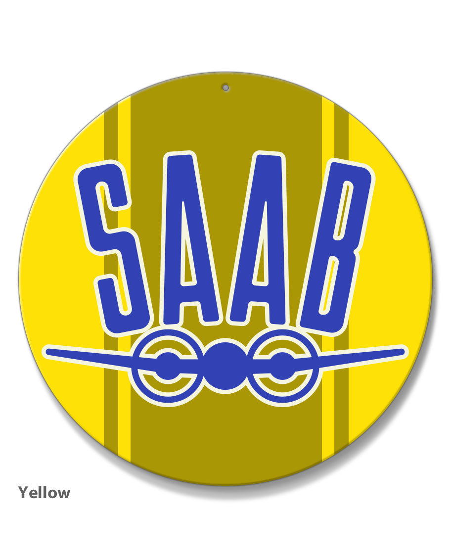 Saab Emblem Round Aluminum Sign – Legend Lines