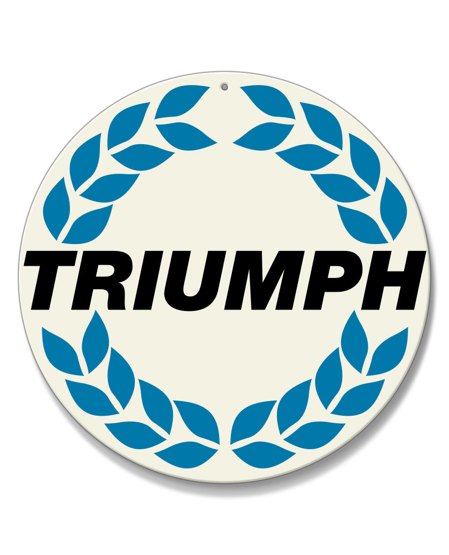 Triumph Wreath Emblem Round Aluminum Sign – Legend Lines