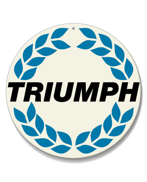 Triumph Wreath Emblem Round Aluminum Sign – Legend Lines