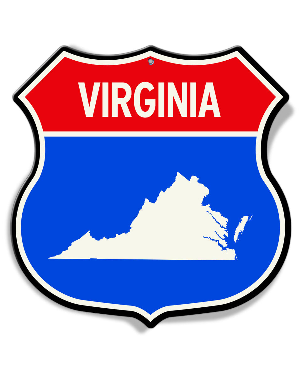State of Virginia Interstate - Shield Shape - Aluminum Sign – Legend Lines